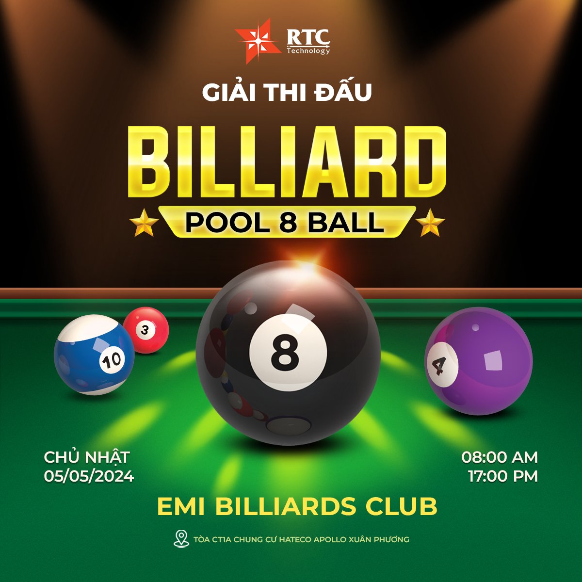 Dấu ấn tại Giải đấu Billiards Pool 8 Ball RTC lần thứ nhất
